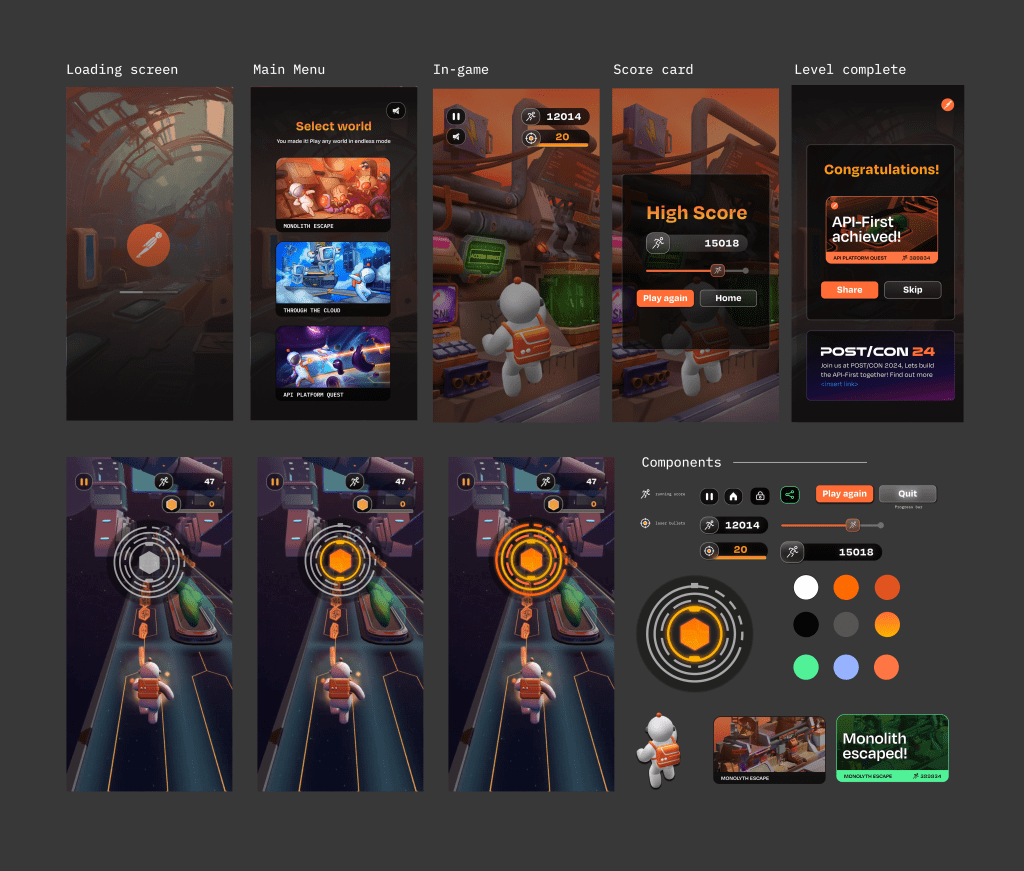 World building through a mobile game. Postman: API-First journey